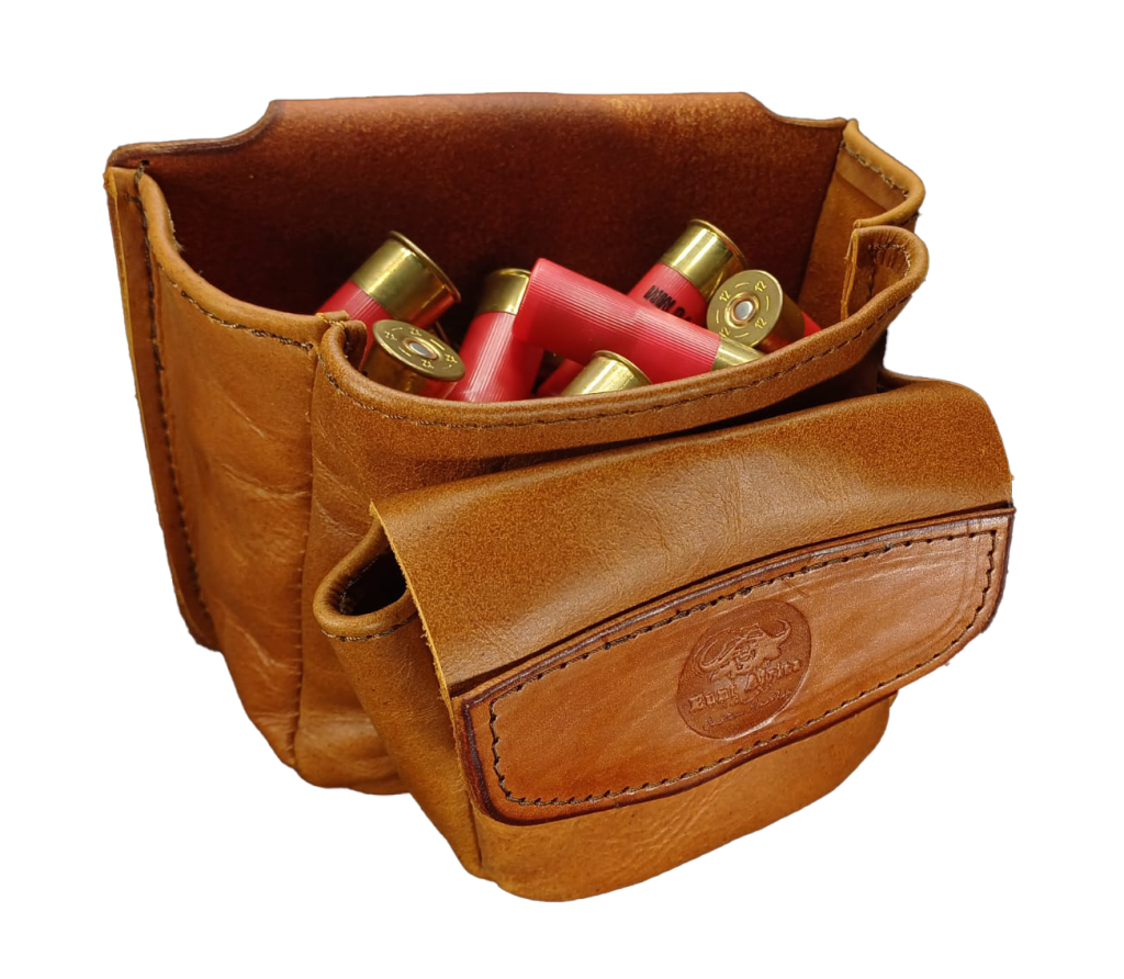 Leather Shotgun Cartridge Carrier 2 Compartment - Hunt Africa Leather