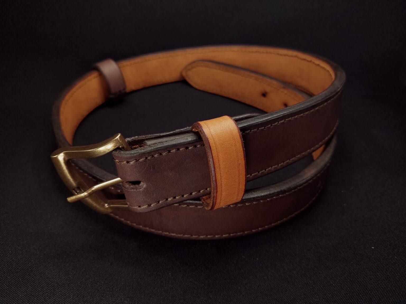 50mm Double Layer Single Prong Leather Belt - Hunt Africa Leather