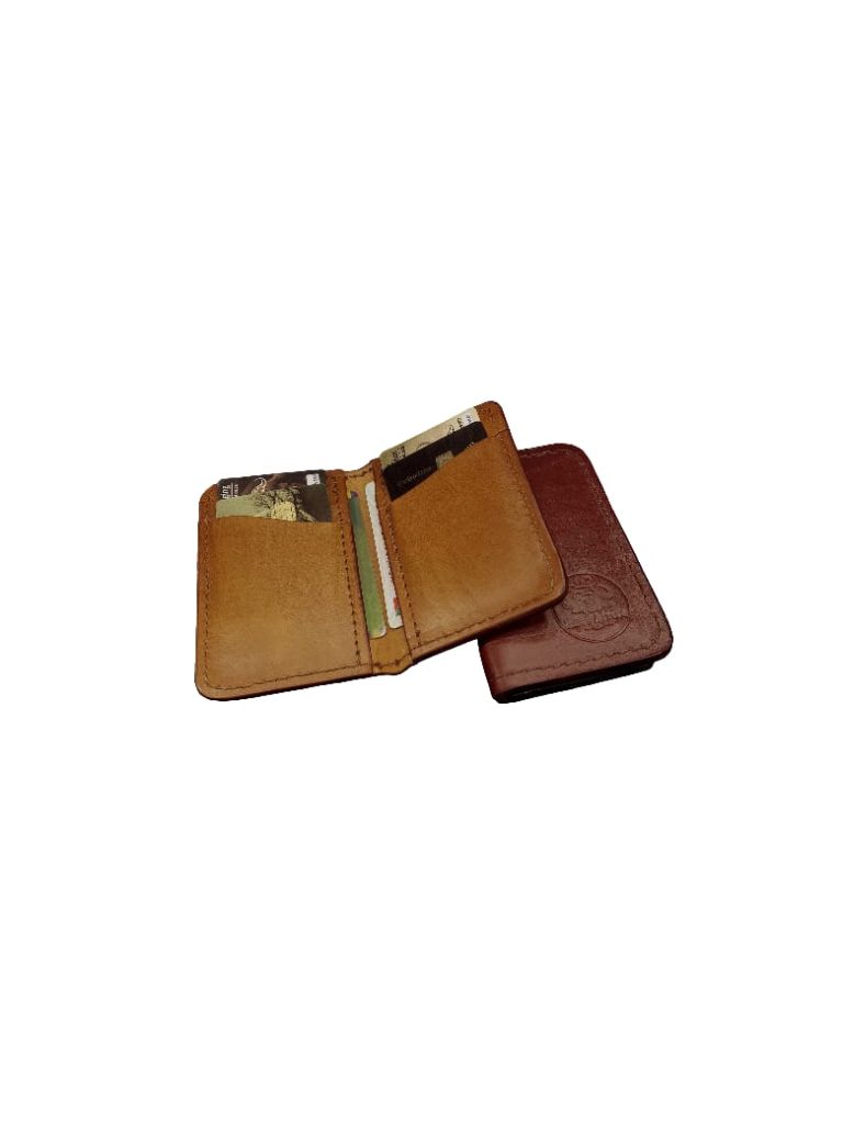 Leather Bi-Fold Vertical Wallet - Classic Elegance for Your Essentials
