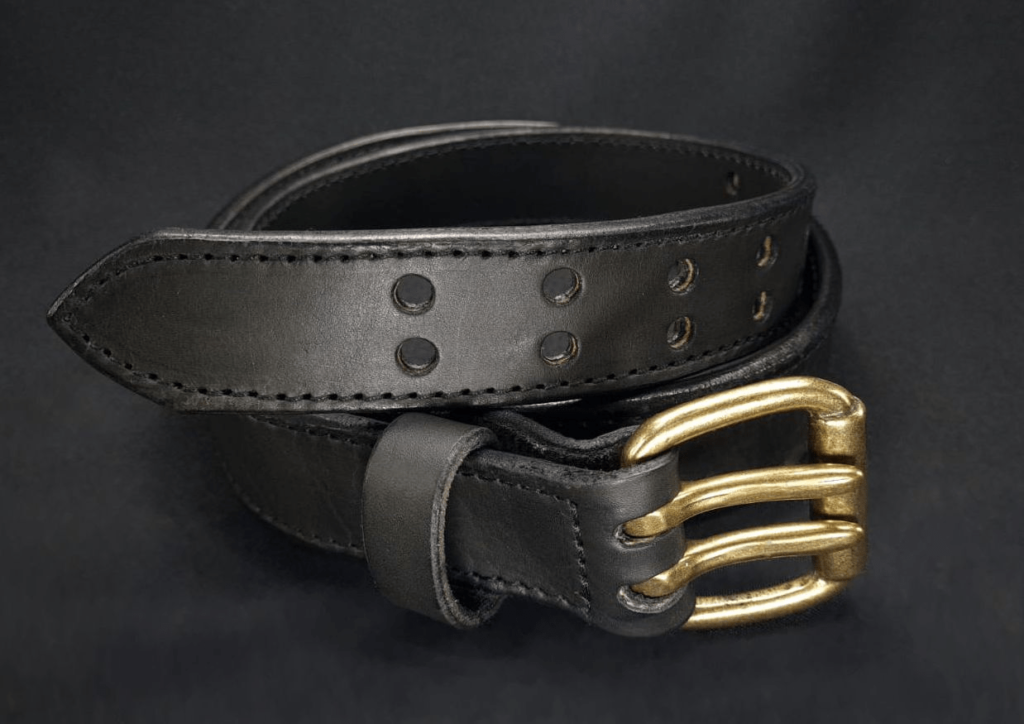50mm Double Layer 2 Prong Leather Belt - Hunt Africa Leather